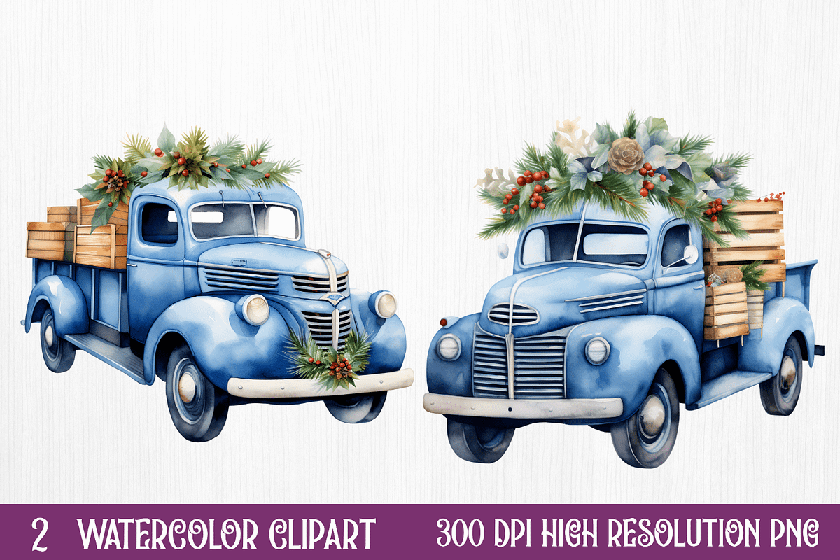 Blue Christmas Watercolor Clipart PNG Free Download | by Byteblossom ...