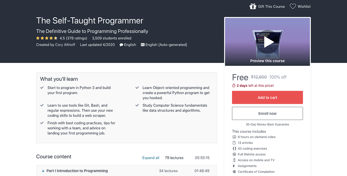 The Self-Taught Programmer | Free Certification Course | by ...