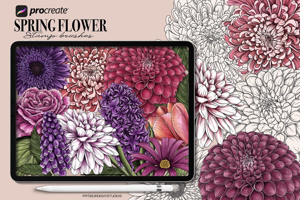 Procreate Flower Stamp Brushes Free | by Optimisticgill | Sep, 2024 ...