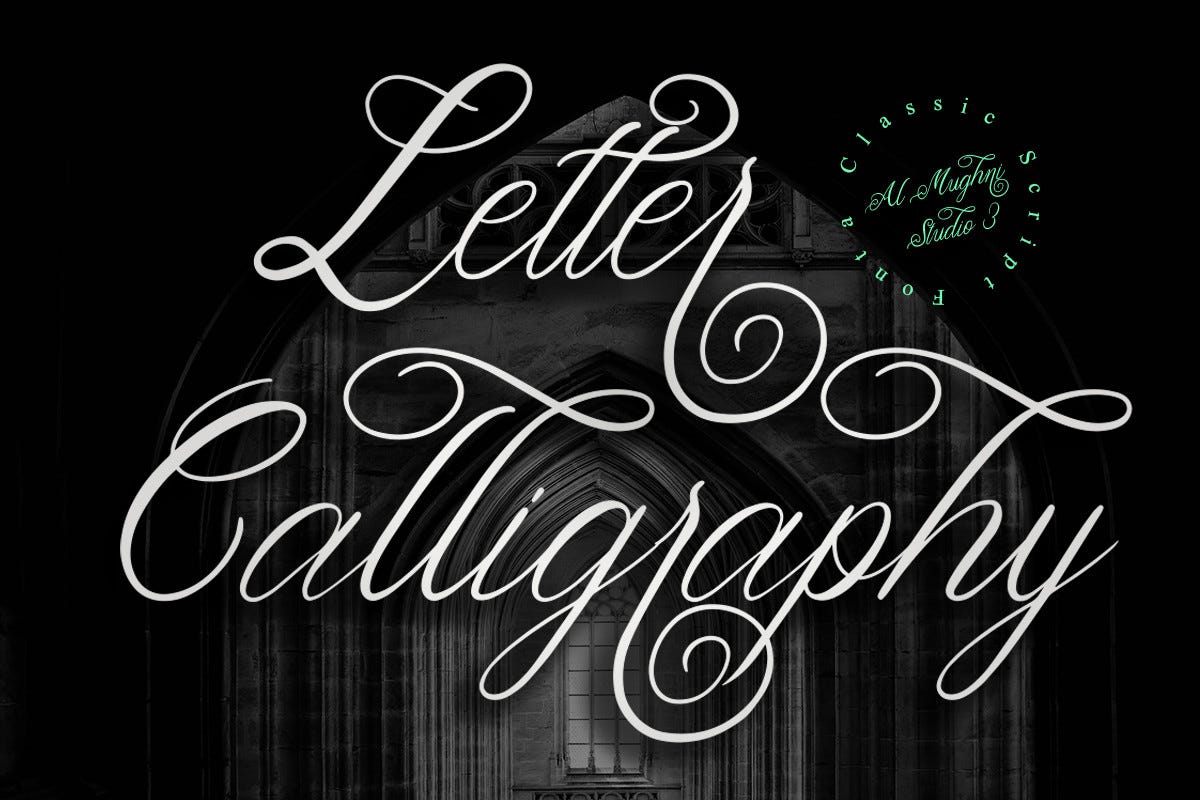 Letter Calligraphy Font - Miamosaic - Medium