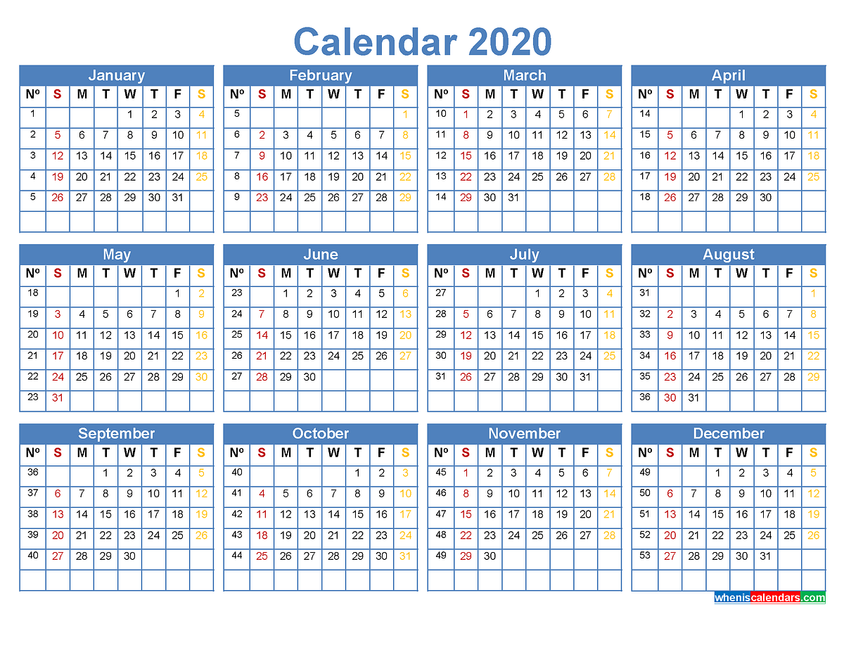 Fact of 12 Months of the Year and Download 2020 Printable Calendar | by ...
