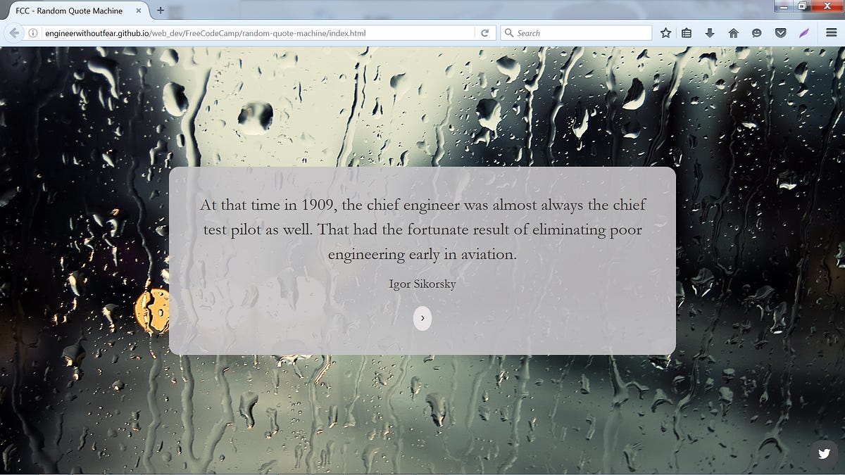 FCC — Random Quote Machine. The goal for this FreeCodeCamp project ...