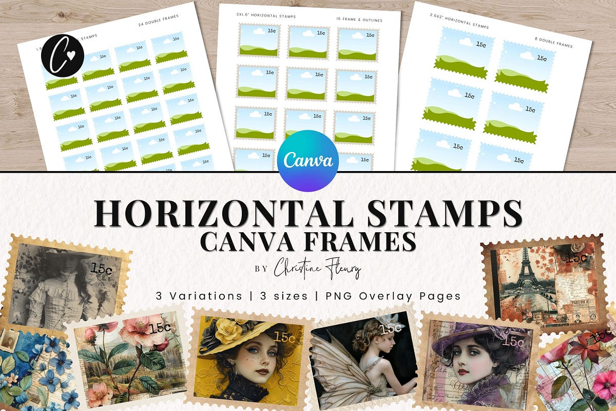 Horizontal Stamps Canva Frame Template Free | by Glyphgina | Jul, 2024 ...