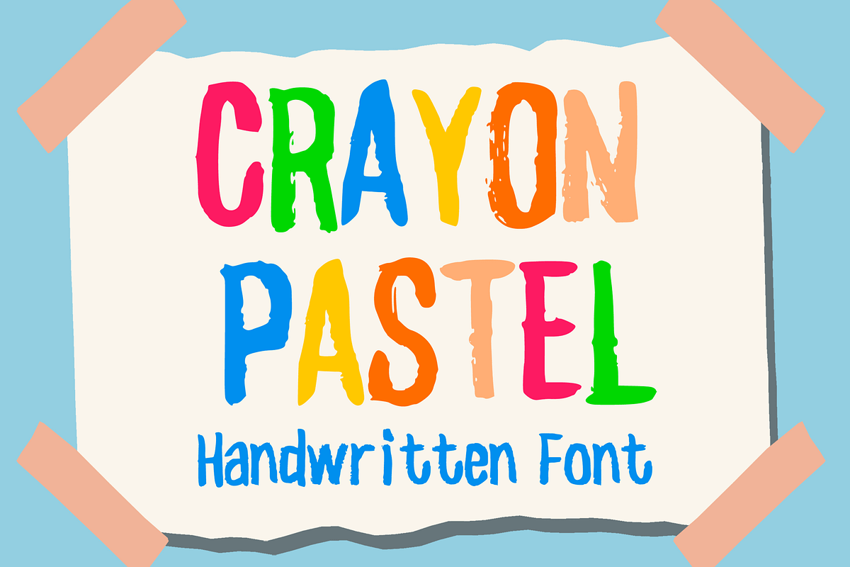Crayon Pastel Font - Miamosaic - Medium