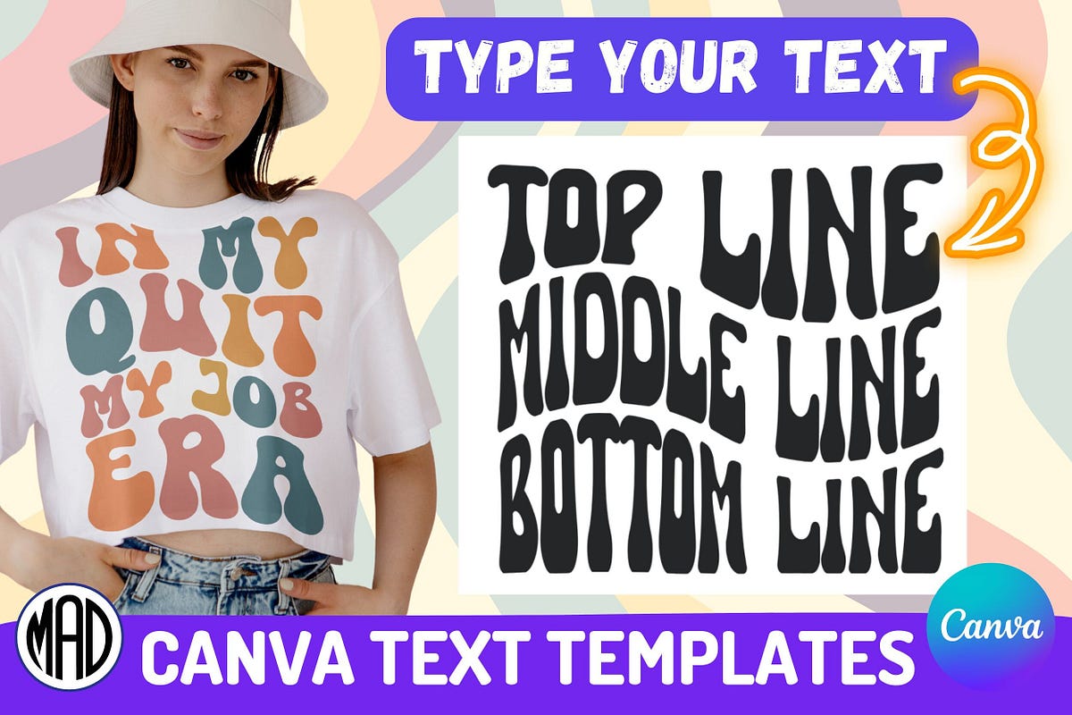 CANVA Editable Retro Groovy Wavy Text Free Graphic | by Isabellaink ...