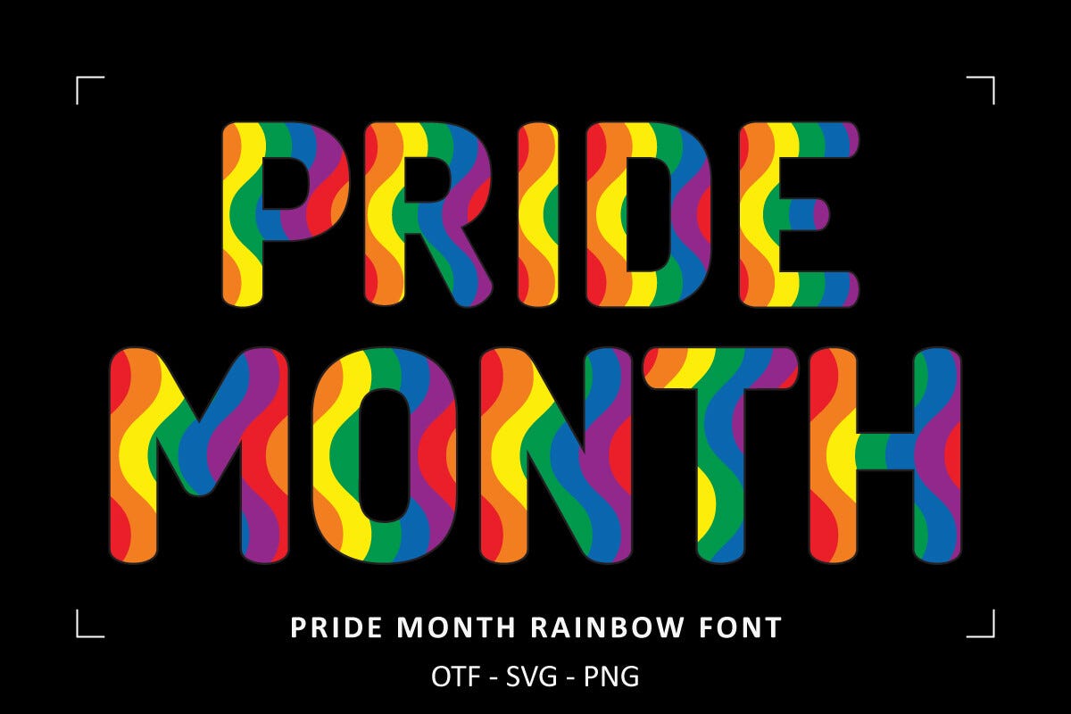 Pride Month Rainbow Decorative Font By Chloechroma Medium
