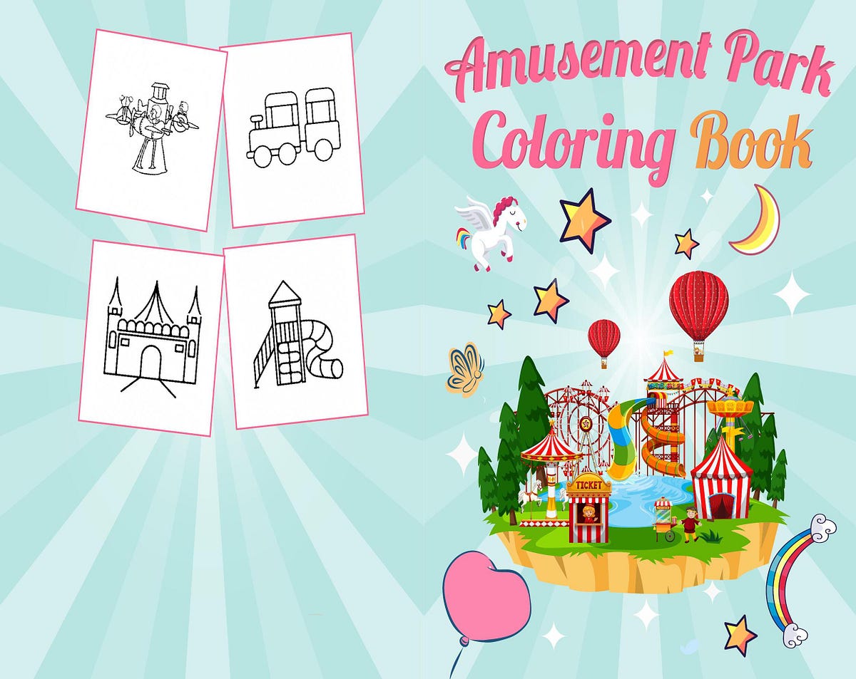 Amusement Park Coloring Coloring book For Kids aged 2–4 4–8 8–1, PDF ...