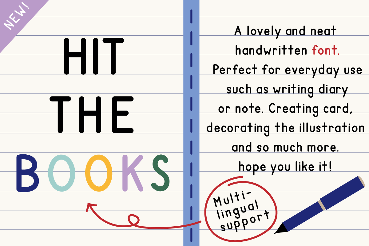 Hit the Books Font - Emmaethereal - Medium
