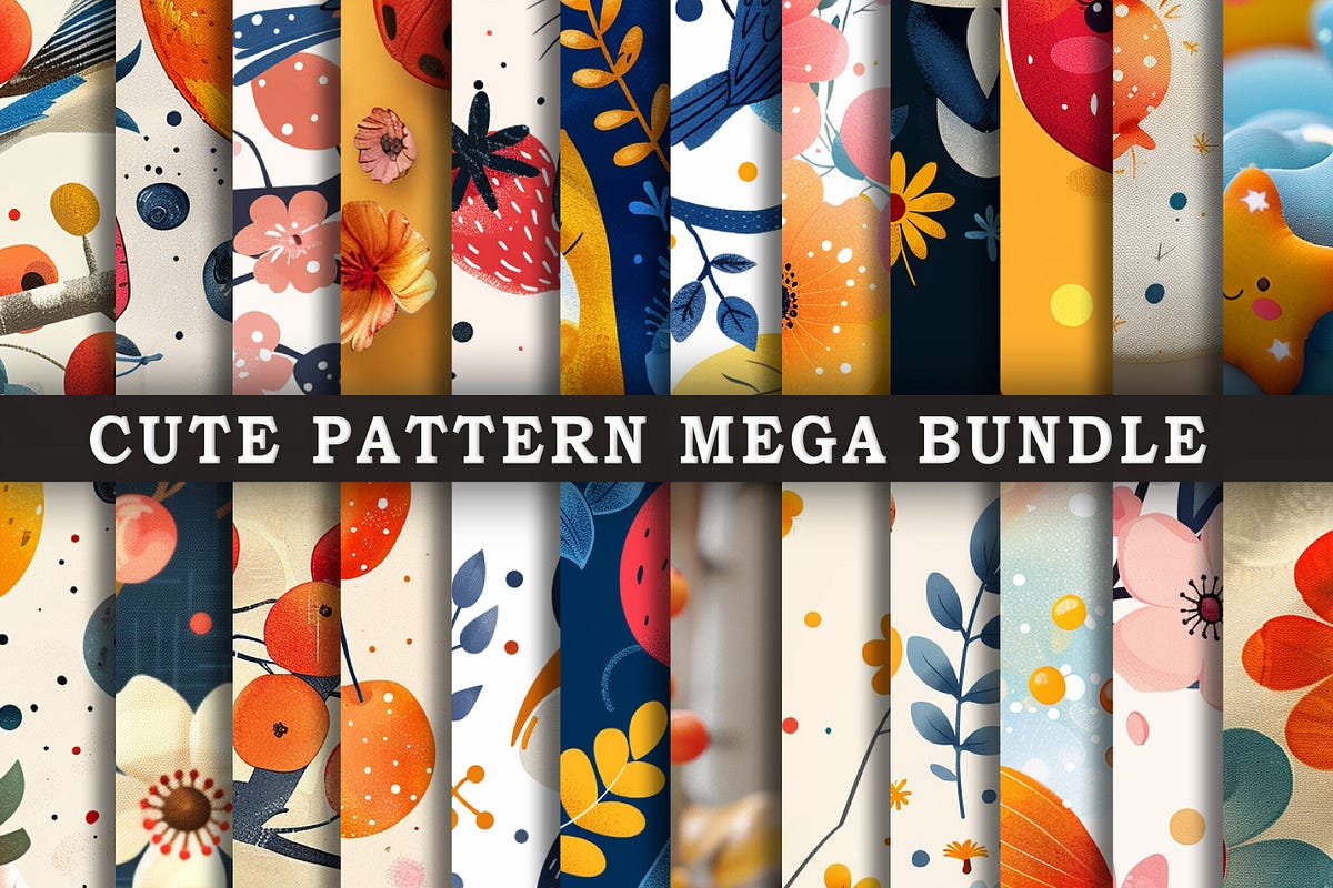 Cute Pattern Background Mega Bundle Free Download | by Cybercanvas ...