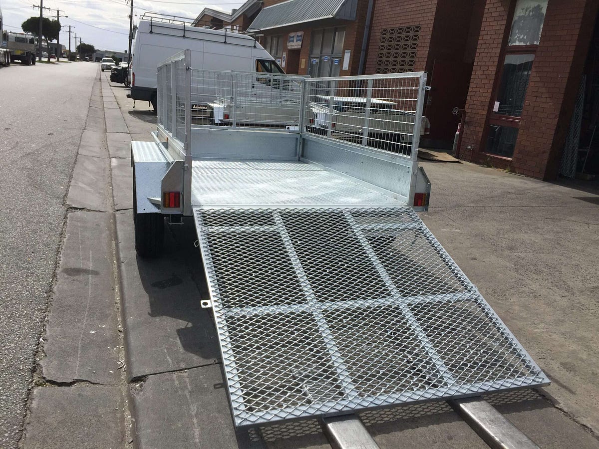 10×6 Galvanised Heavy Duty Tandem Box Trailer with Cage, Ramp and ...