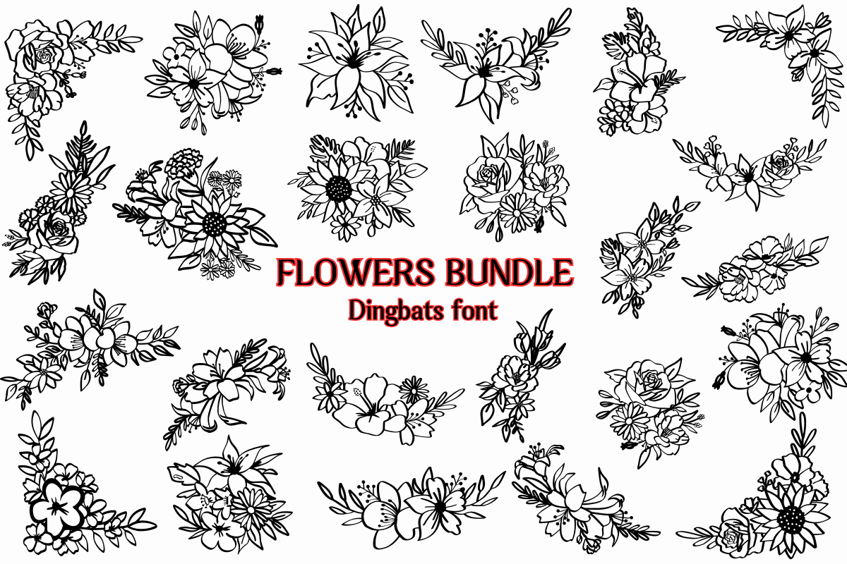 Flowers Bundle Font - Solarasculpt - Medium