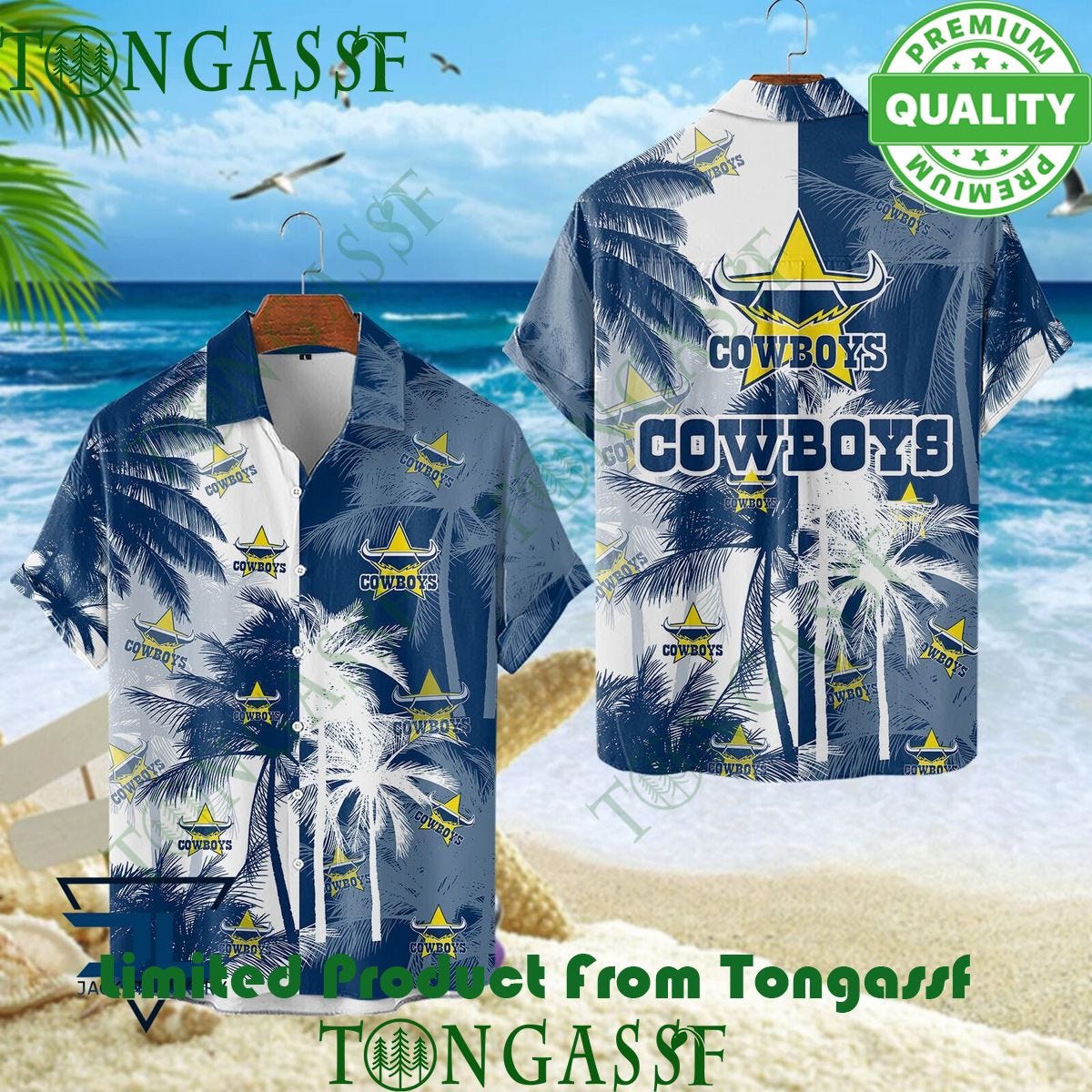 North Queensland Cowboys NRL Australia Ruby League Hawaiian shirt and ...