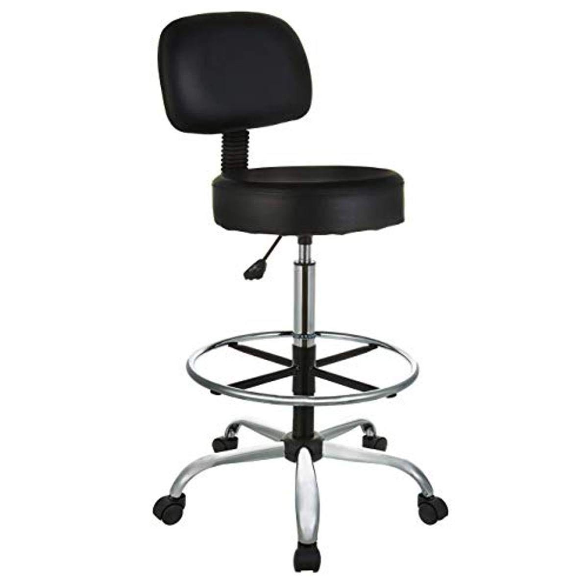 AmazonBasics Height Adjustable Office/Bar/Kitchen Stool with Back ...