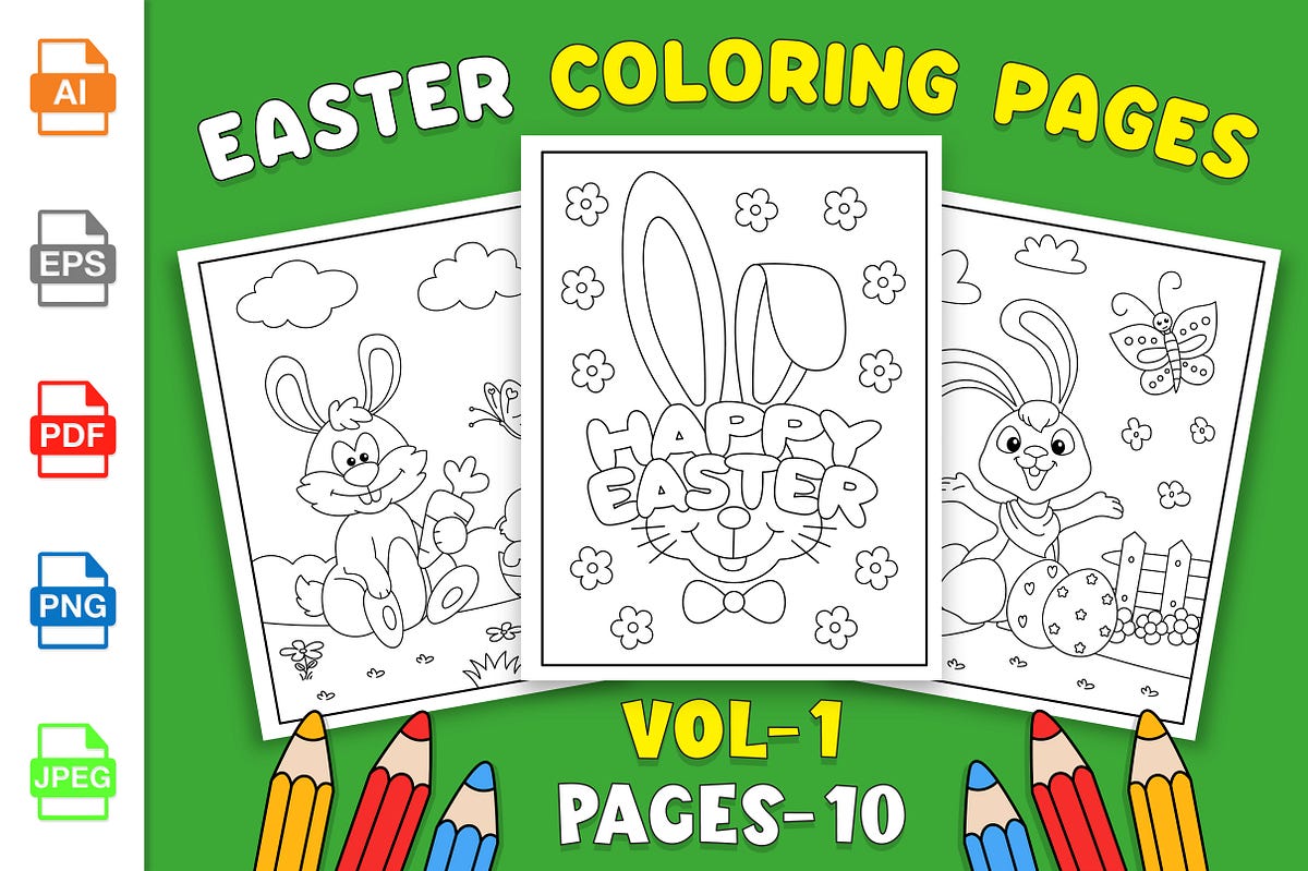 Easter Coloring Pages for Kids (KDP) | by Lijungh | Mar, 2024 | Medium