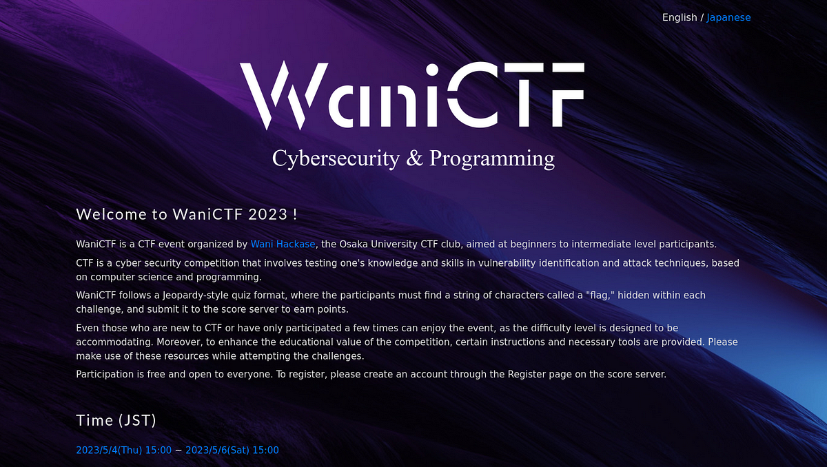 CTF WriteUp: WaniCTF 2023. Over this weekend i played WaniCTF it… | by durge5h | Medium