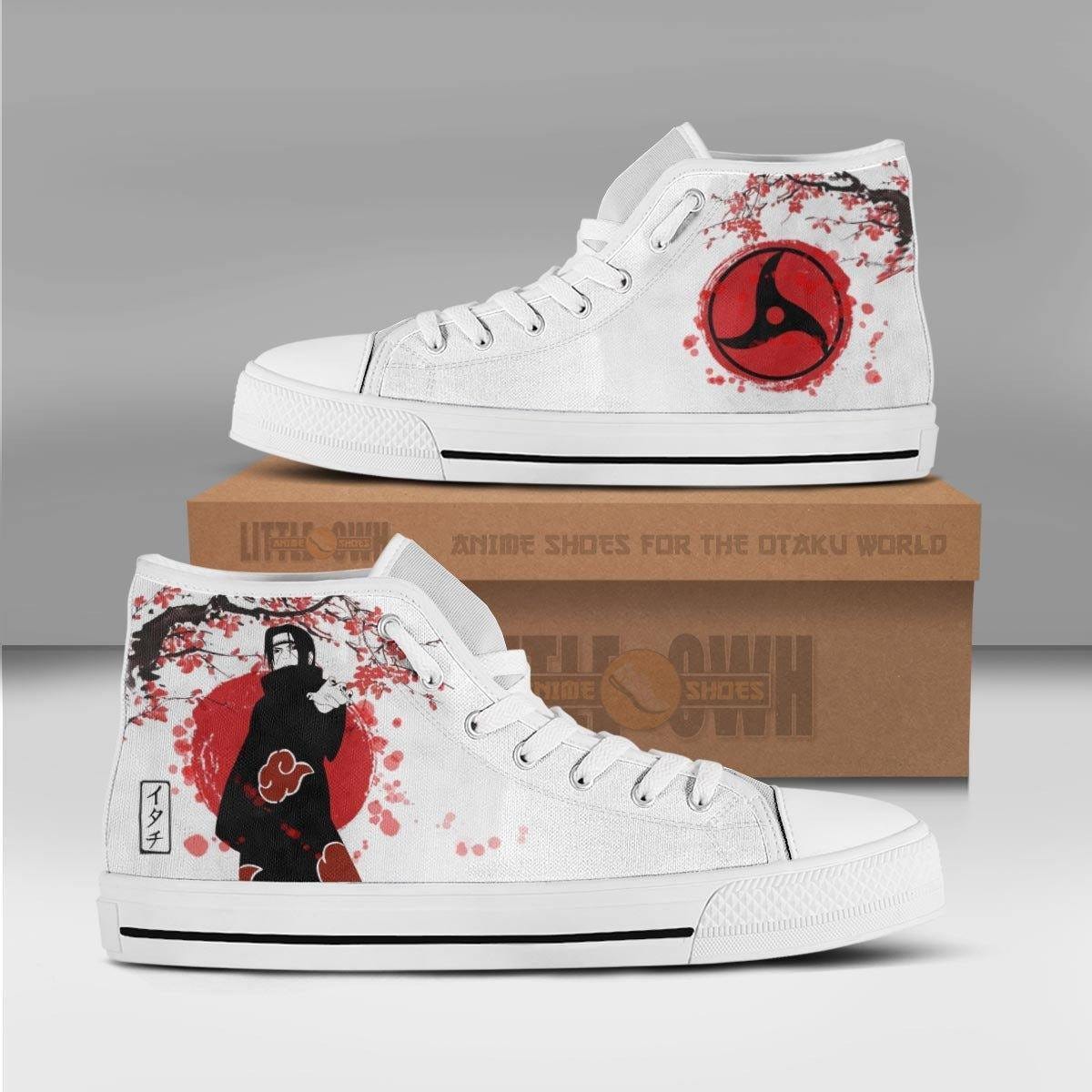 Itachi Uchiha Shoes Sharingan Naruto High Tops Anime Canvas Sneakers ...
