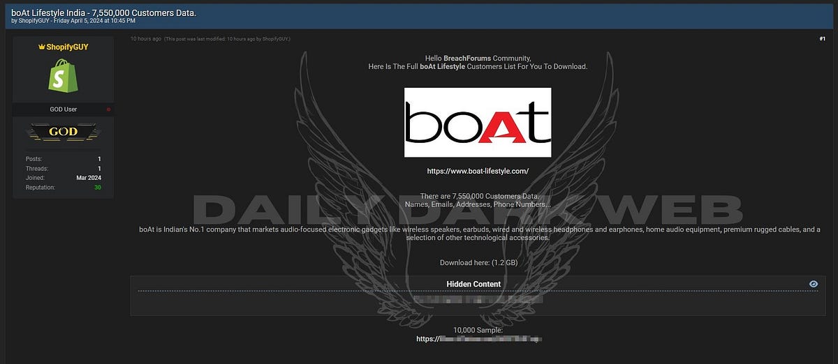 7.5 million boAt users’ personal information is on the dark web ...