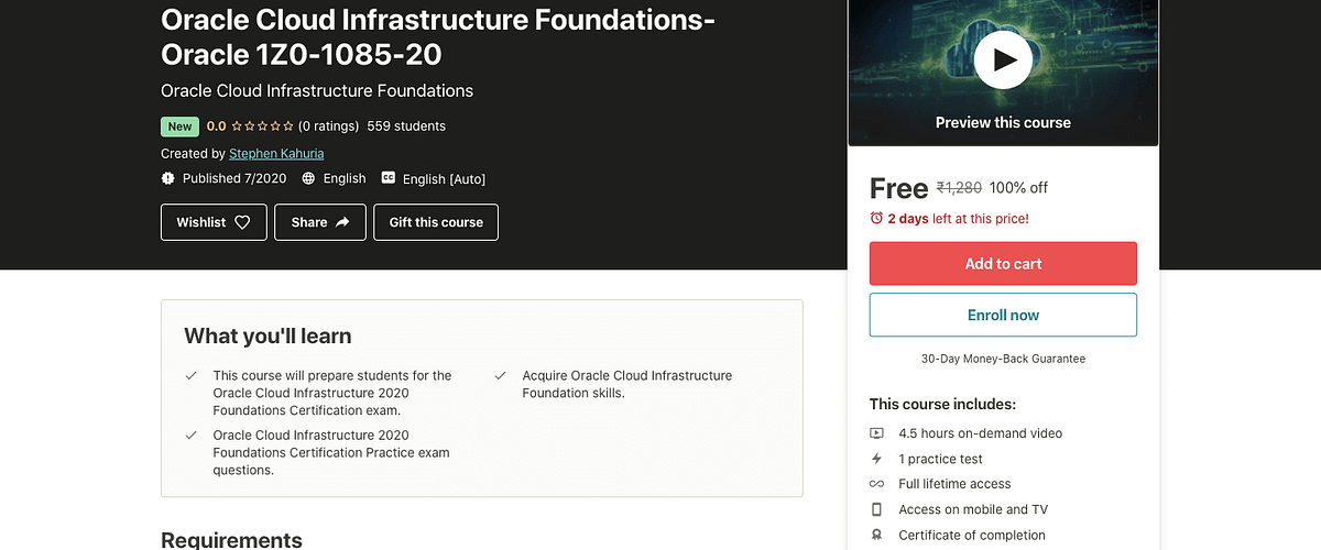 Oracle Cloud Infrastructure Foundations- Oracle 1Z0–1085–20 | by FresherCooker.in ...