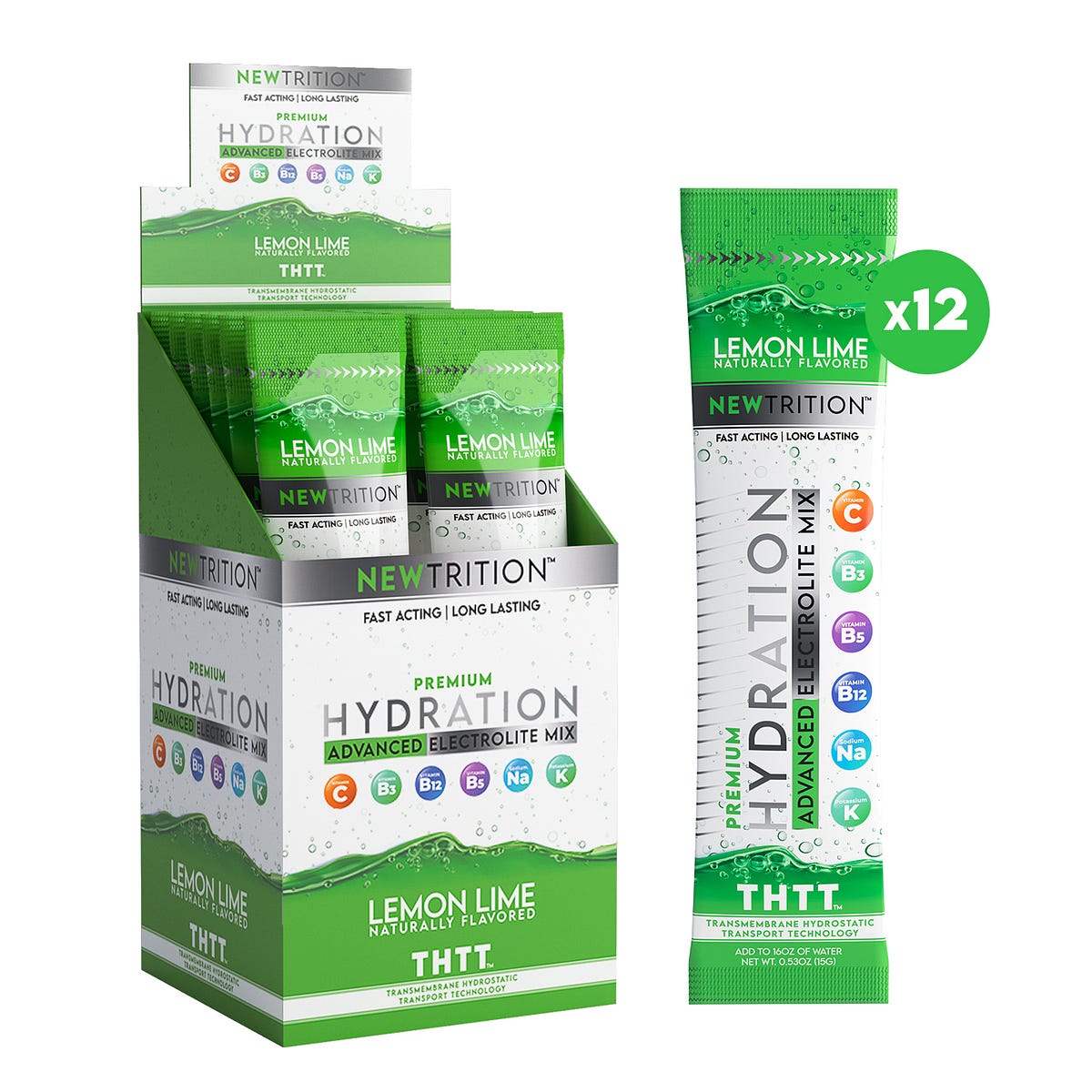 Lemon Lime Hydration Powder - Newtrition Shots - Medium