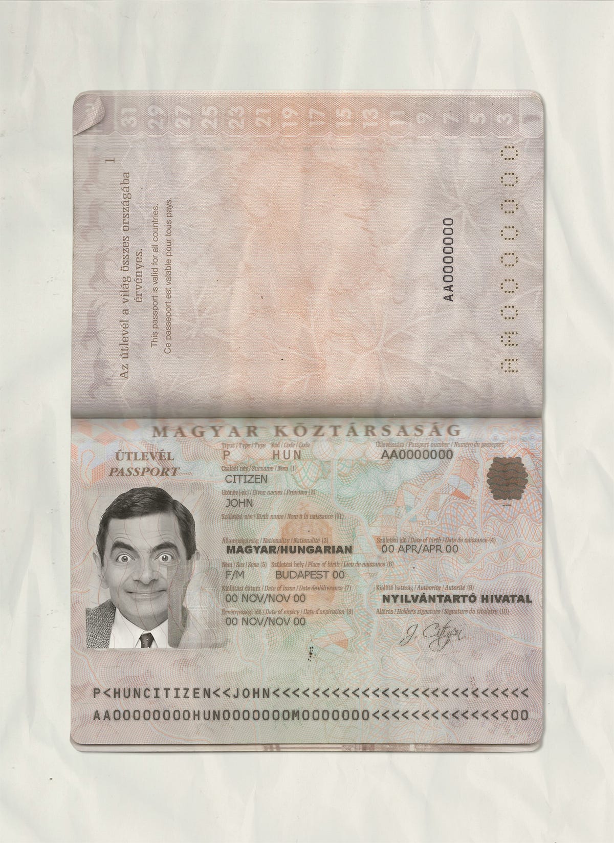 Authentic Hungary PSD Passport Template - Editabledocscom - Medium