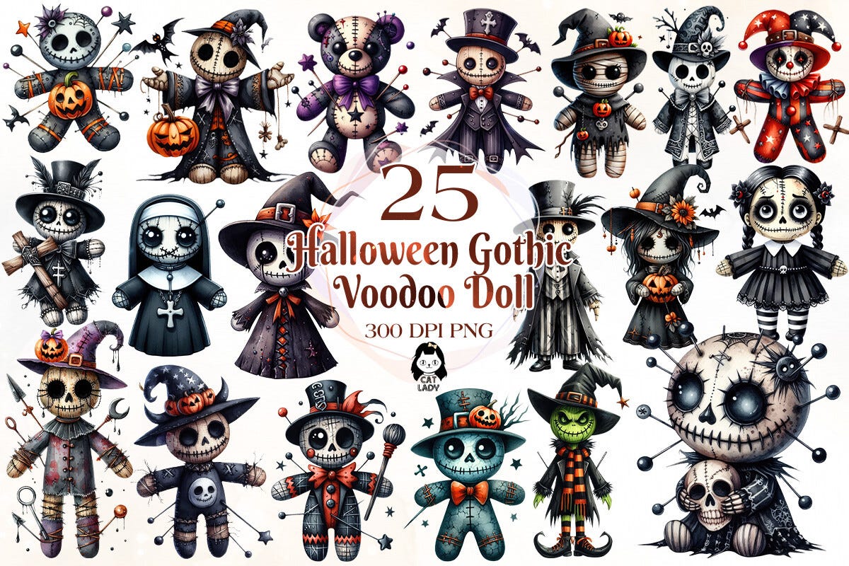 Halloween Gothic Voodoo Doll Clipart Free | by Zenithcreations | Medium