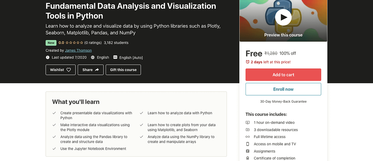 Fundamental Data Analysis and Visualization Tools in Python | FREE | by ...