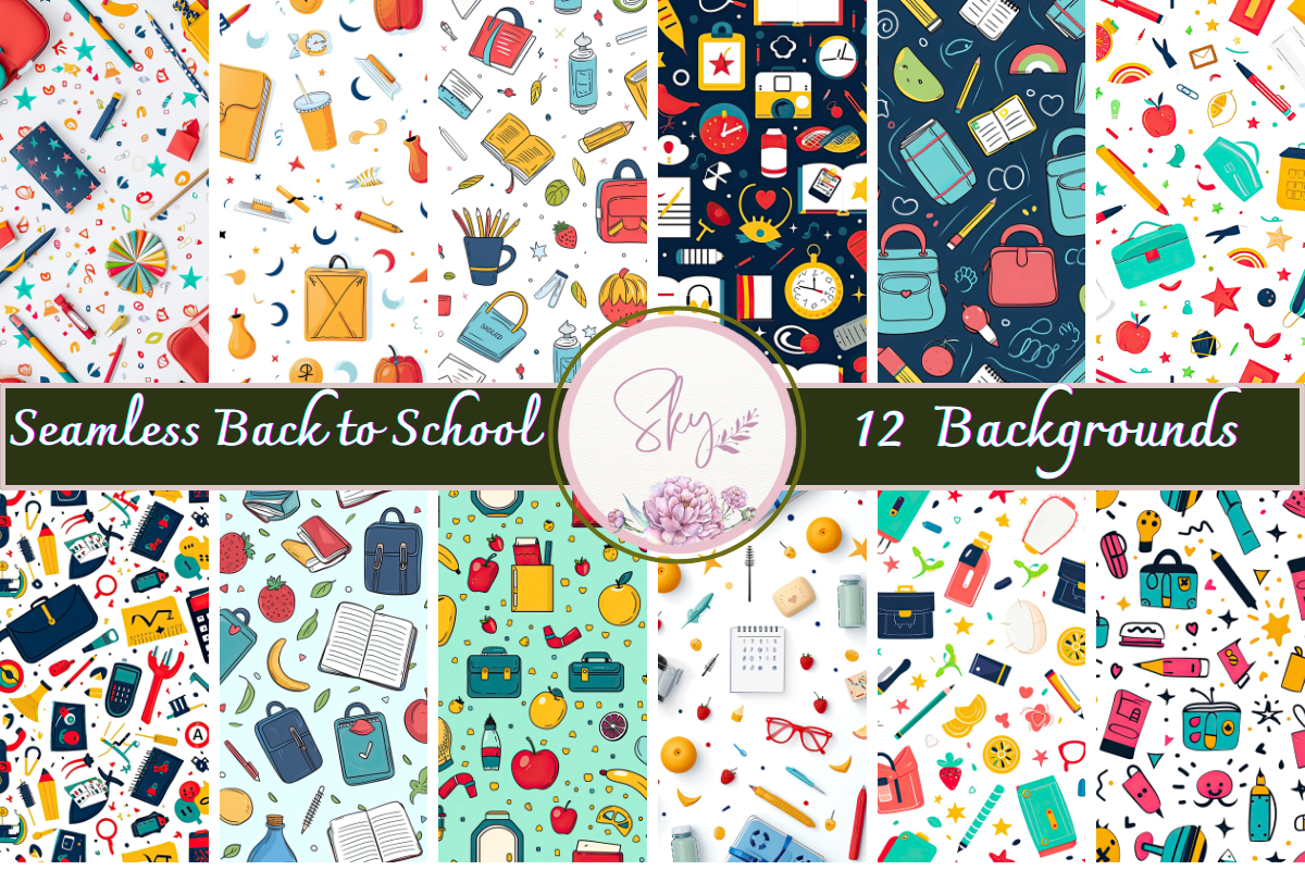 Seamless Back to School Digital Paper Free Download | by Holohex | May ...