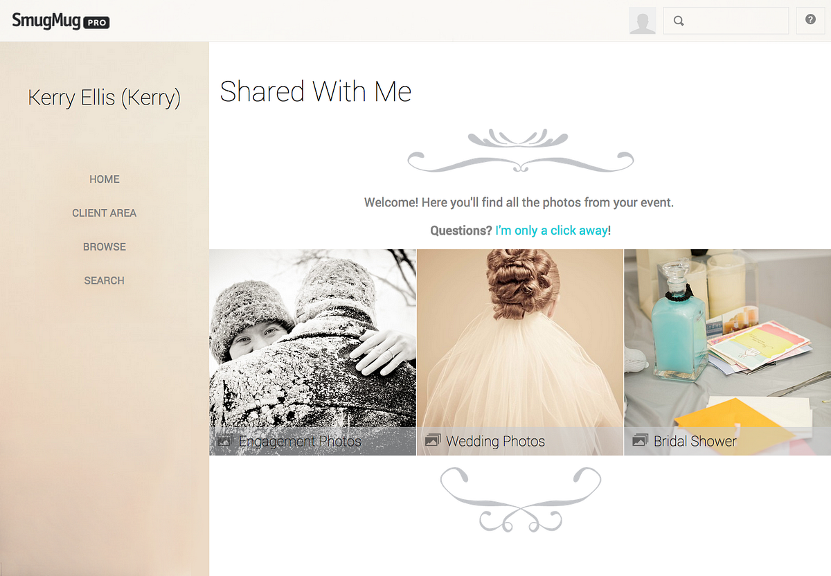 New Feature: Client Area | by SmugMug | SmugMug