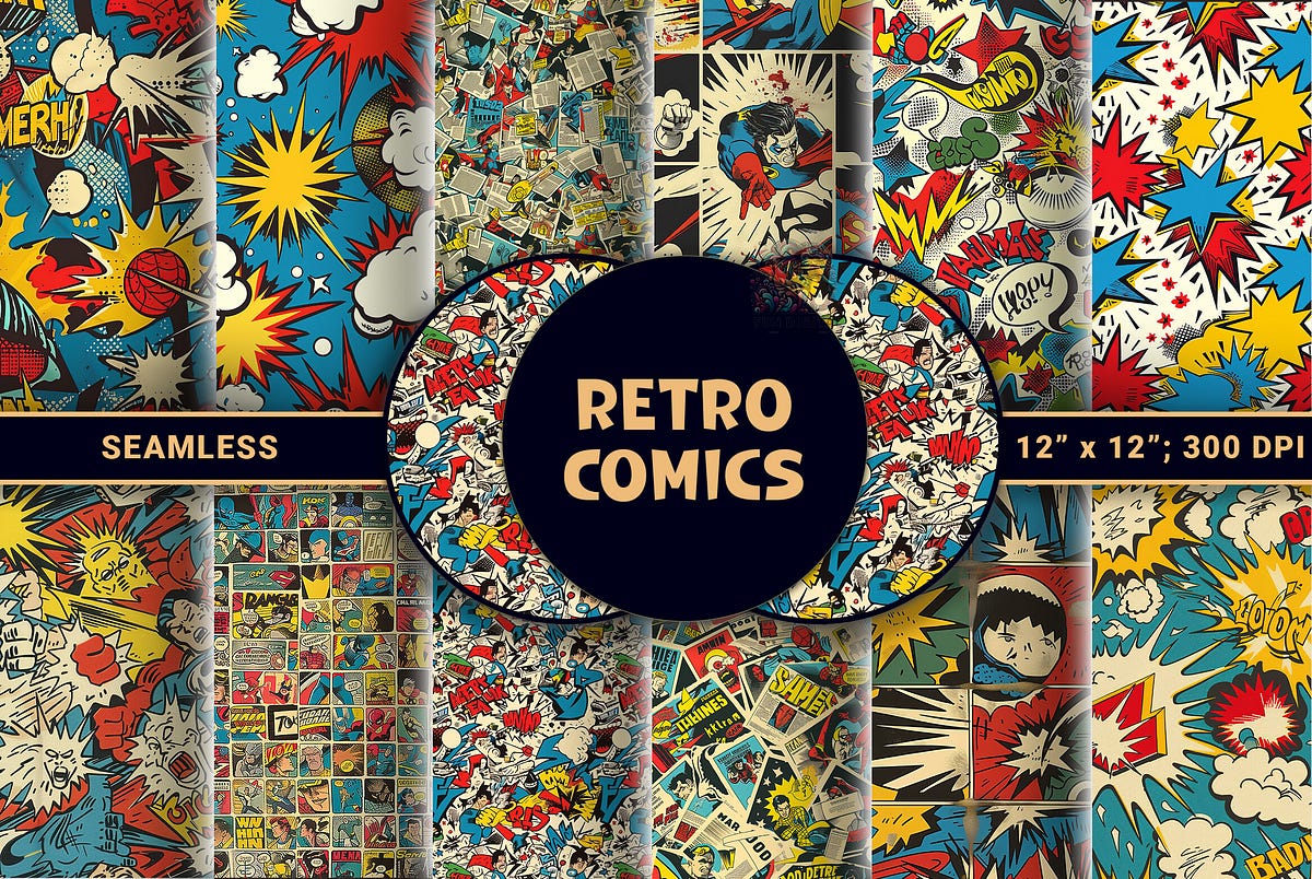 Retro Vintage Comics Seamless Background | by Leejunhe | Medium