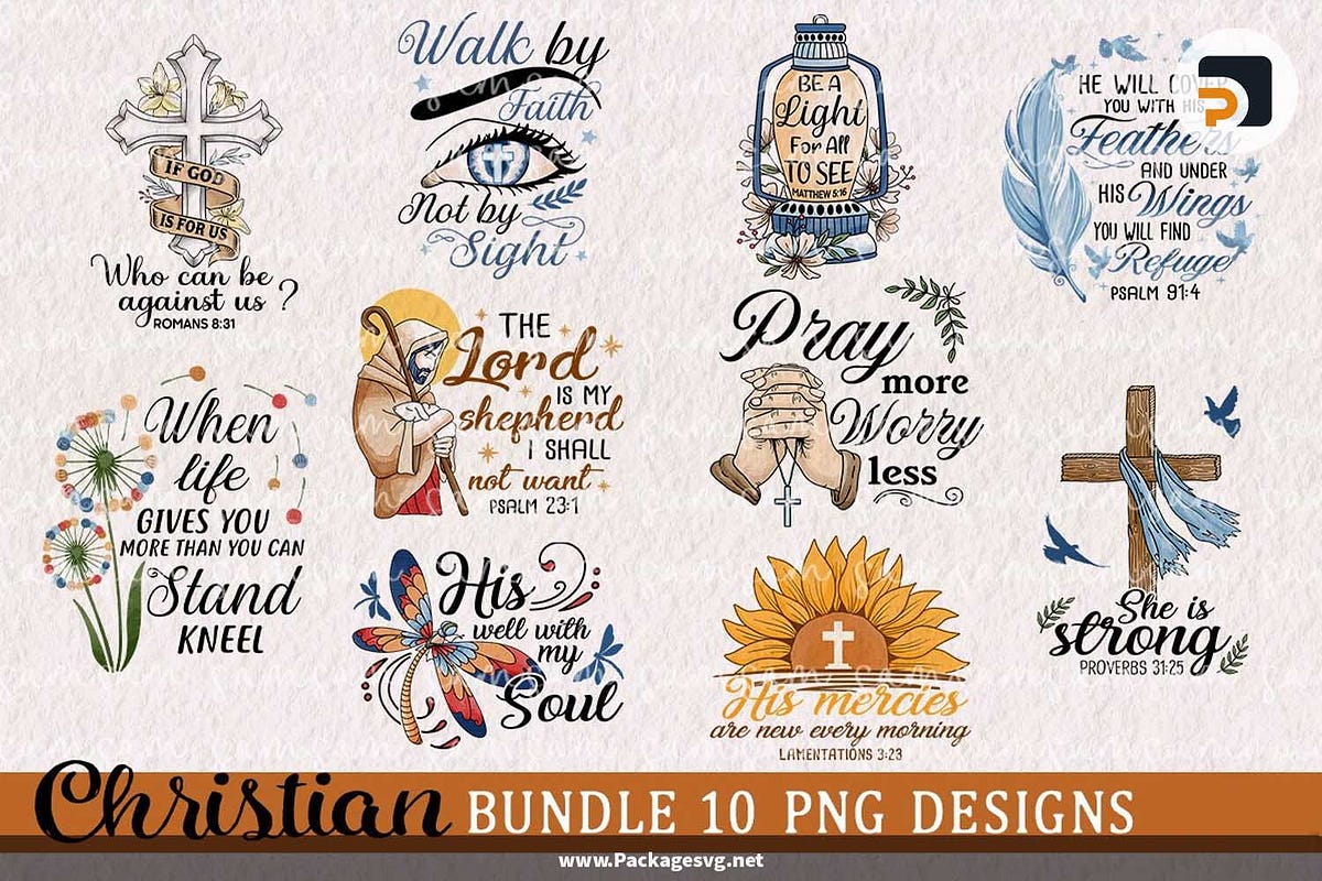 Faith Christian Bundle, 10 Sublimation Designs PNG Free Download | by ...