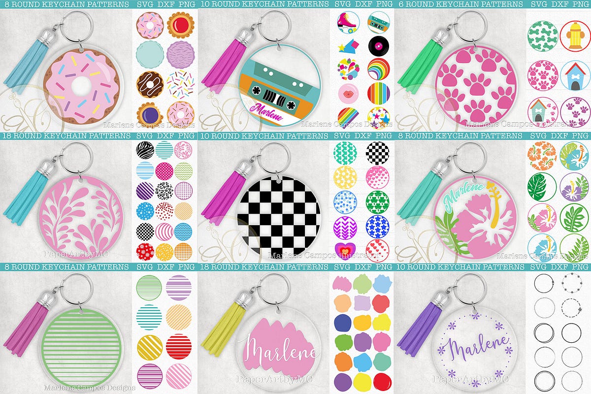 Bundle 96 Files Round Keychain Patterns Free | by Vividecho | Aug, 2024 ...
