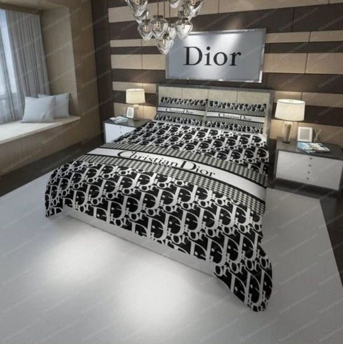 Christian Dior Logo Brand Bedding Set Luxury Home Decor Bedspread ...
