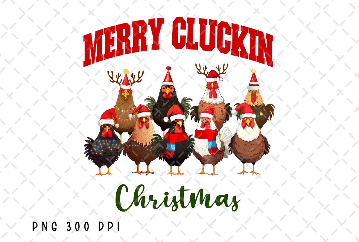 Merry Cluckin Christmas Chicken PNG Free | by Frostedfable | Sep, 2024 ...