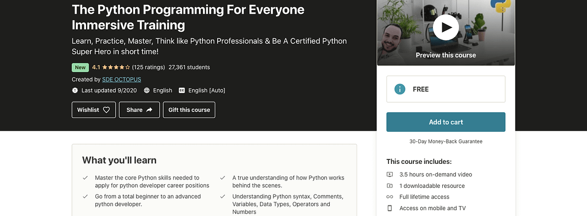 The Python Programming For Everyone Immersive Training | 100% Off | by FresherCooker.in ...