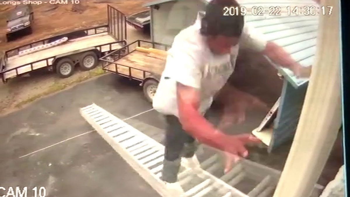 Guy Falls From Ladder While Climbing to The Roof | Doorbell Camera ...