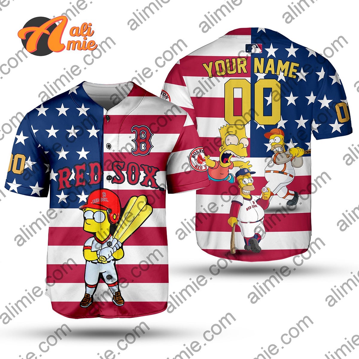 MLB Boston Red Sox The Simpsons 4Th Of July Independence Day ...