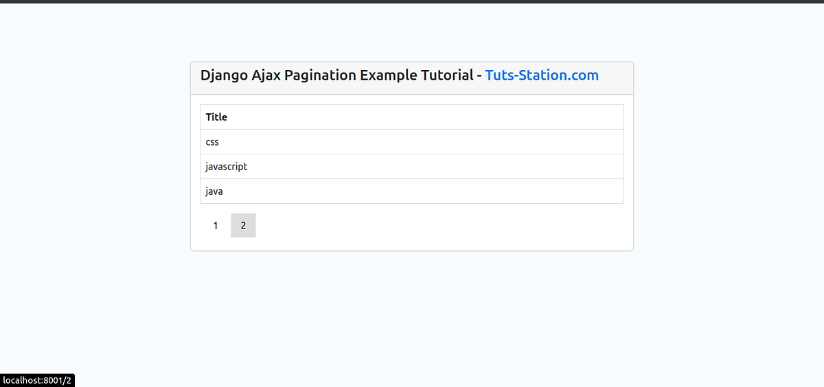 Django Ajax Pagination Example Tutorial | by Bhavesh Sonagra | AWS Tip
