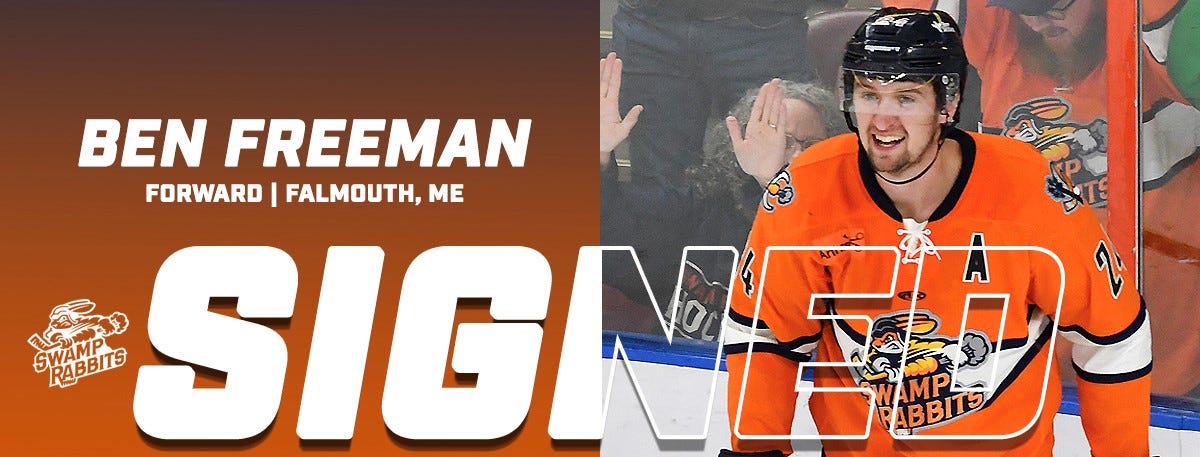 BEN FREEMAN SIGNS WITH GREENVILLE SWAMP RABBITS | by Mitch Beck | Medium
