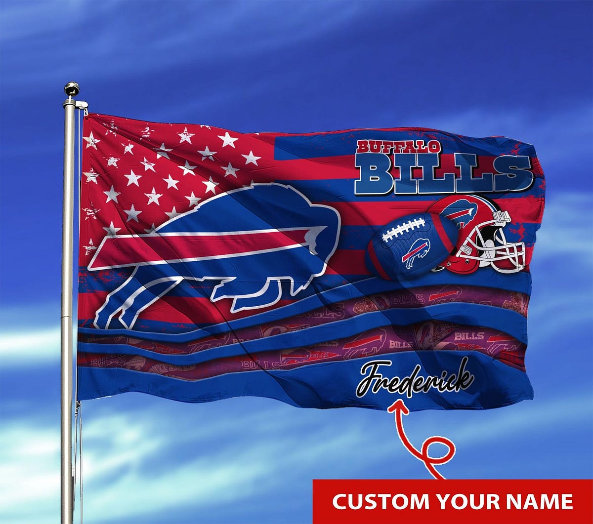 Personalized Buffalo Bills custom name flag | by Kybershop Trending ...