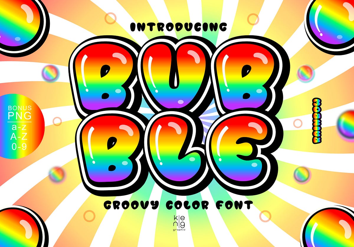 Bubble Rainbow Font | by Kunlee | Mar, 2024 | Medium