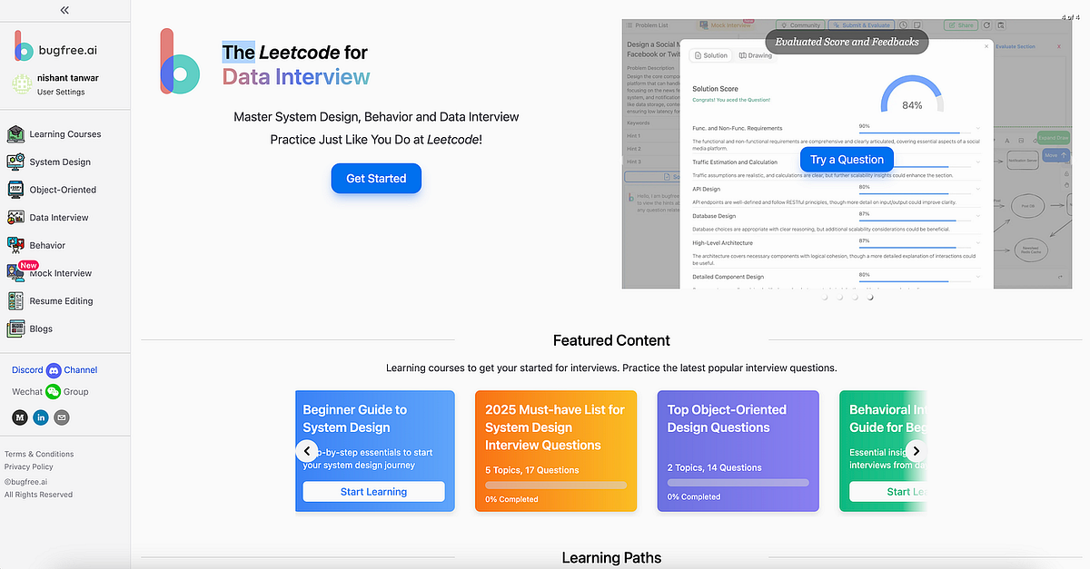 5 Reasons Why Bugfree.ai Is The Best Platform For FAANG System Design Prep | by Nishant Tanwar 🕉 ...