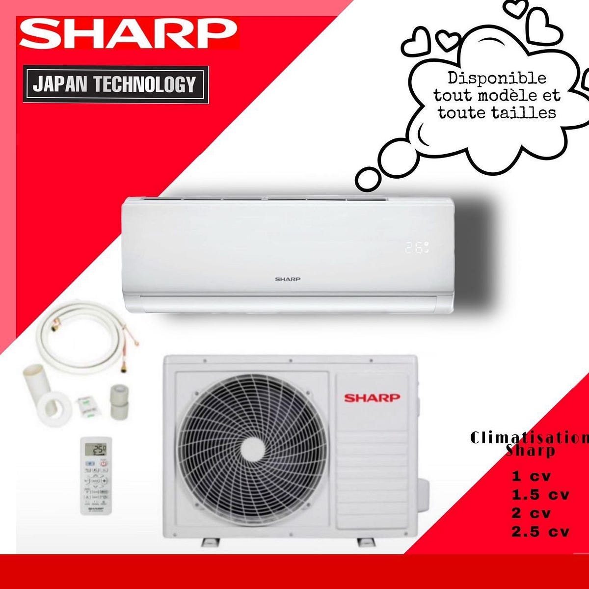 Climatiseur sharp 3 cv - Phattah - Medium