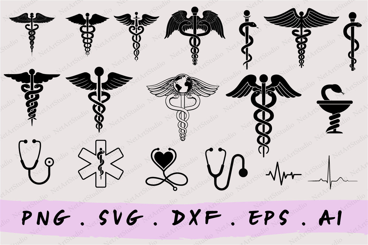 Medical Symbol SVG, Caduceus Svg (Craft Graphics) | by Craftycarla ...