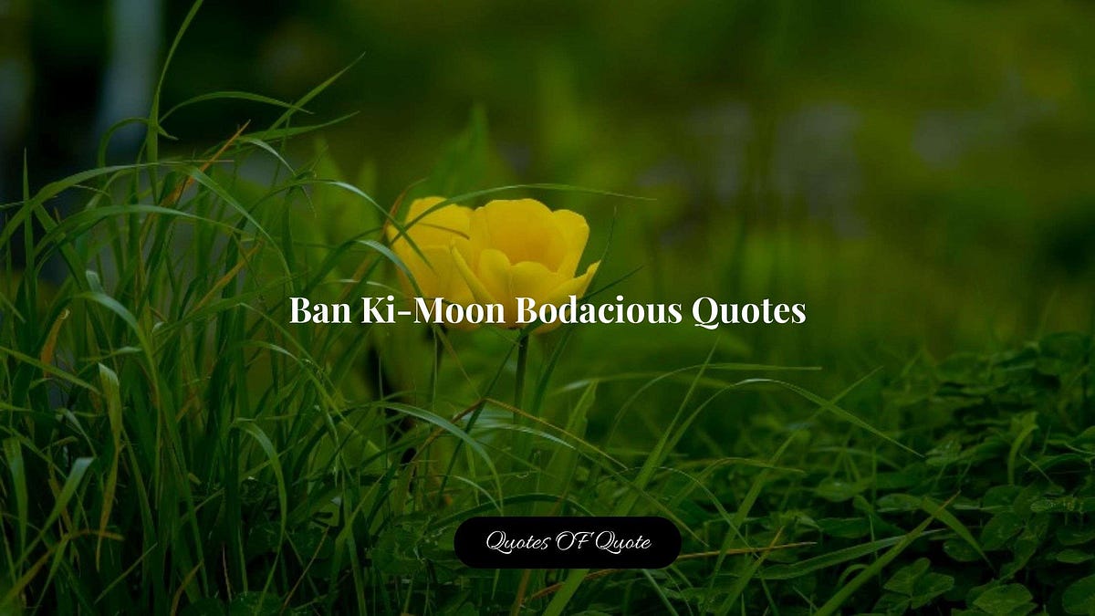 Ban Ki-Moon Bodacious Quotes — Quotes OF Quote | by Abhijit Mondal ...
