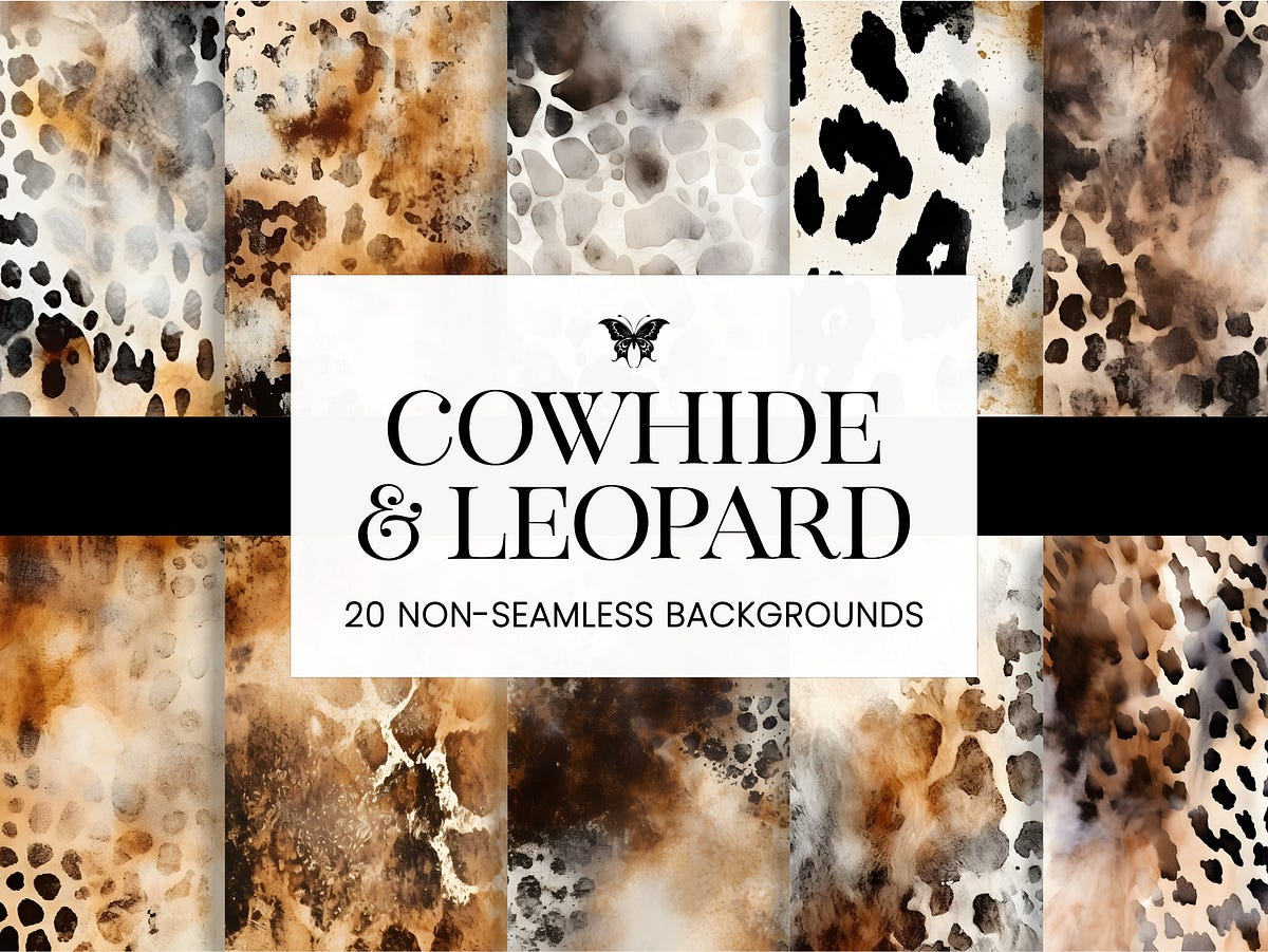 Cowhide Leopard Print Abstract Western (Digital Background Textures ...