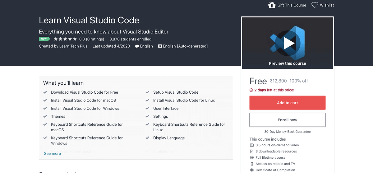 Learn Visual Studio Code — Free Udemy Courses | by FresherCooker.in ...