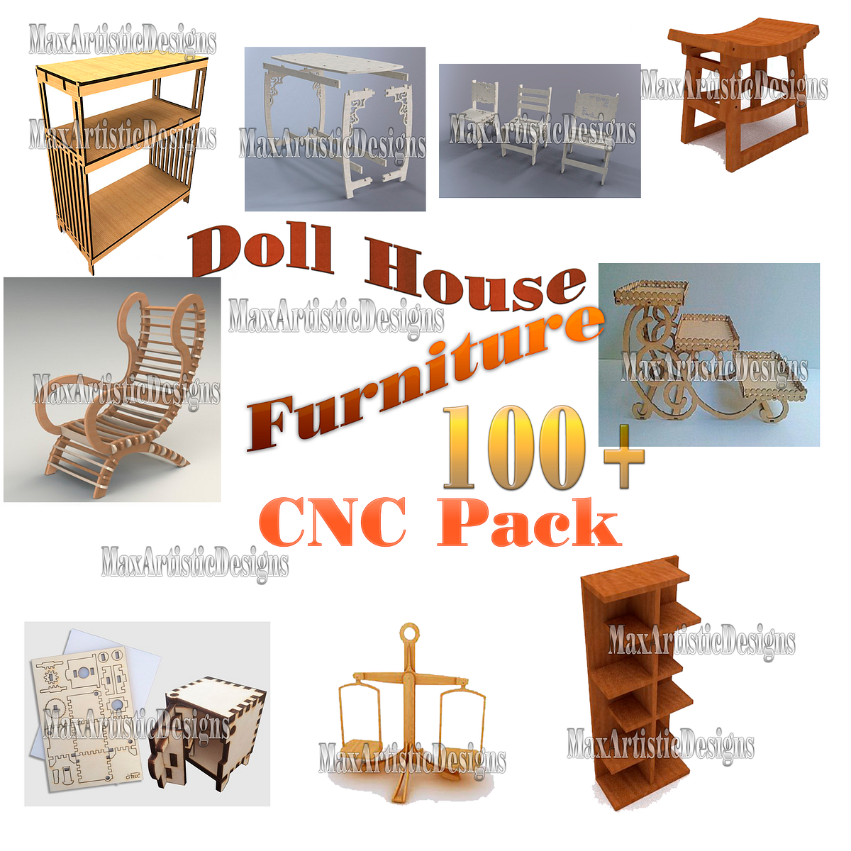 120+ doll house furniture files CNC vectors dxf-cdr files for laser ...