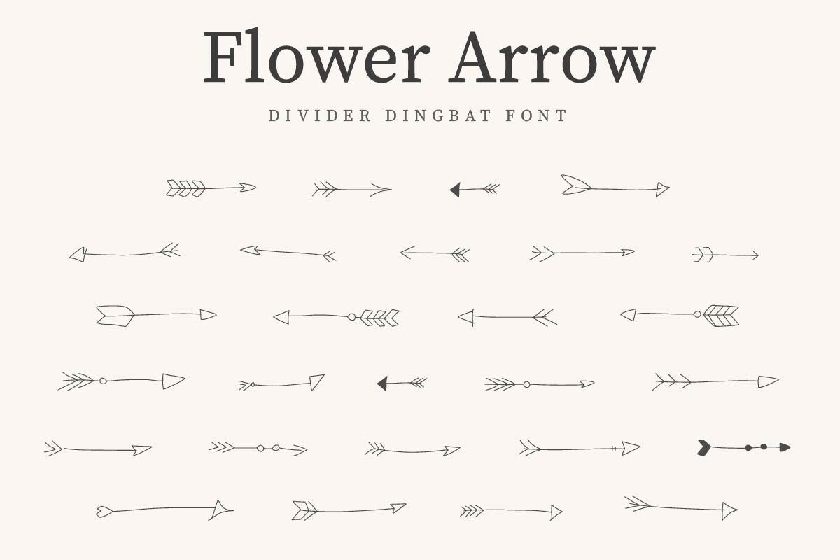 Flower Arrow Font - Threedsvgpros - Medium
