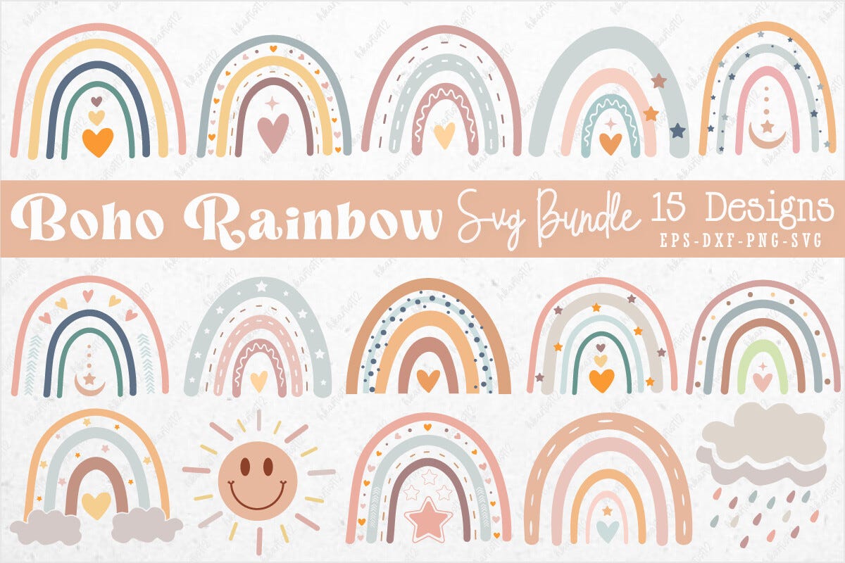 Boho Rainbow SVG Bundle. Free | by Silasmidnight | Aug, 2024 | Medium