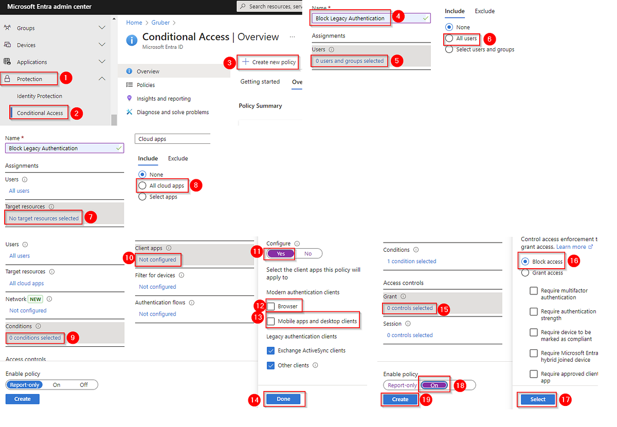 Enable Conditional Access policies to block legacy authentication | by John Gruber | GitBit | Medium